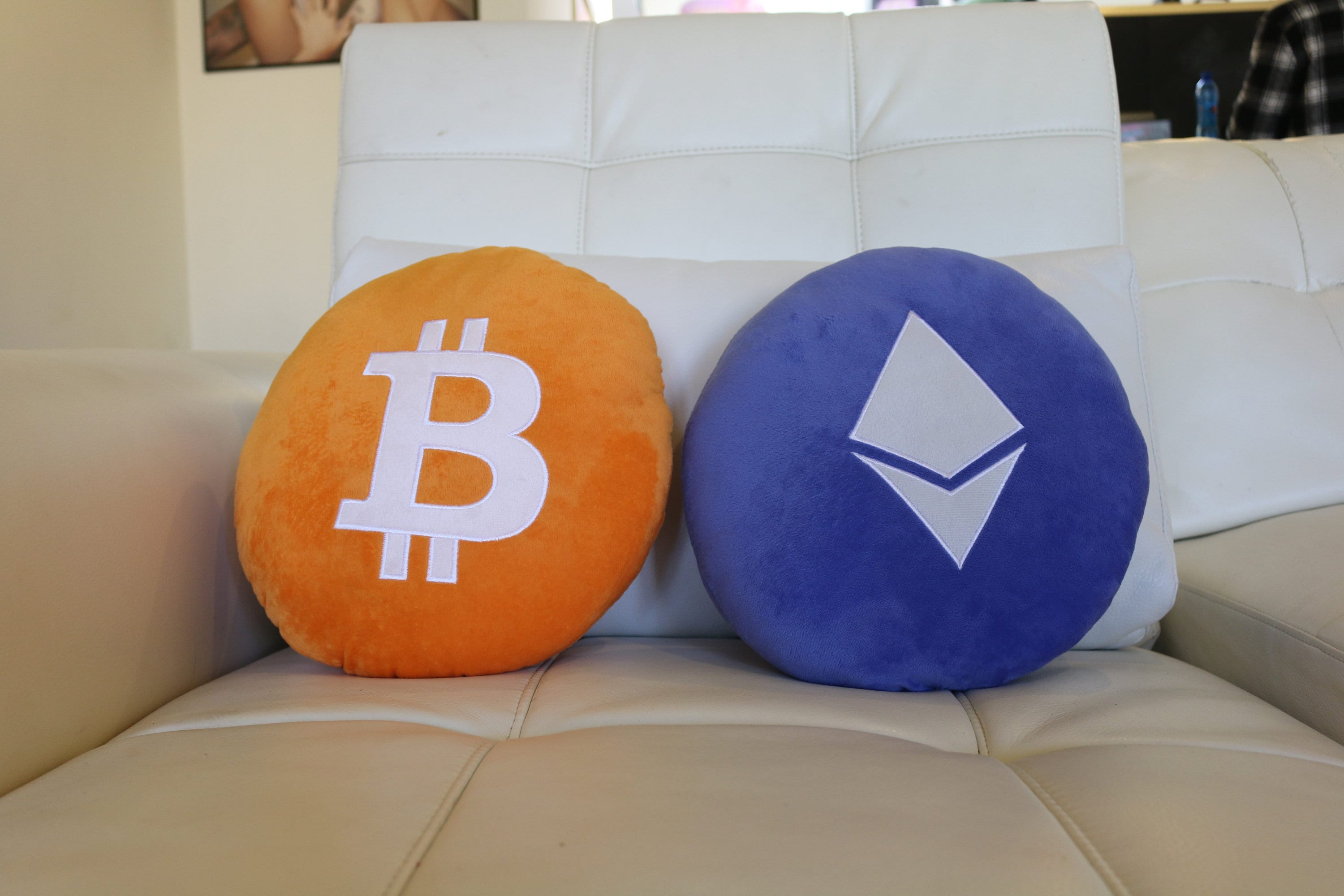 Bitcoin Pillow - Embroidered Round Stuffed Plush Crypto Pillow by ...