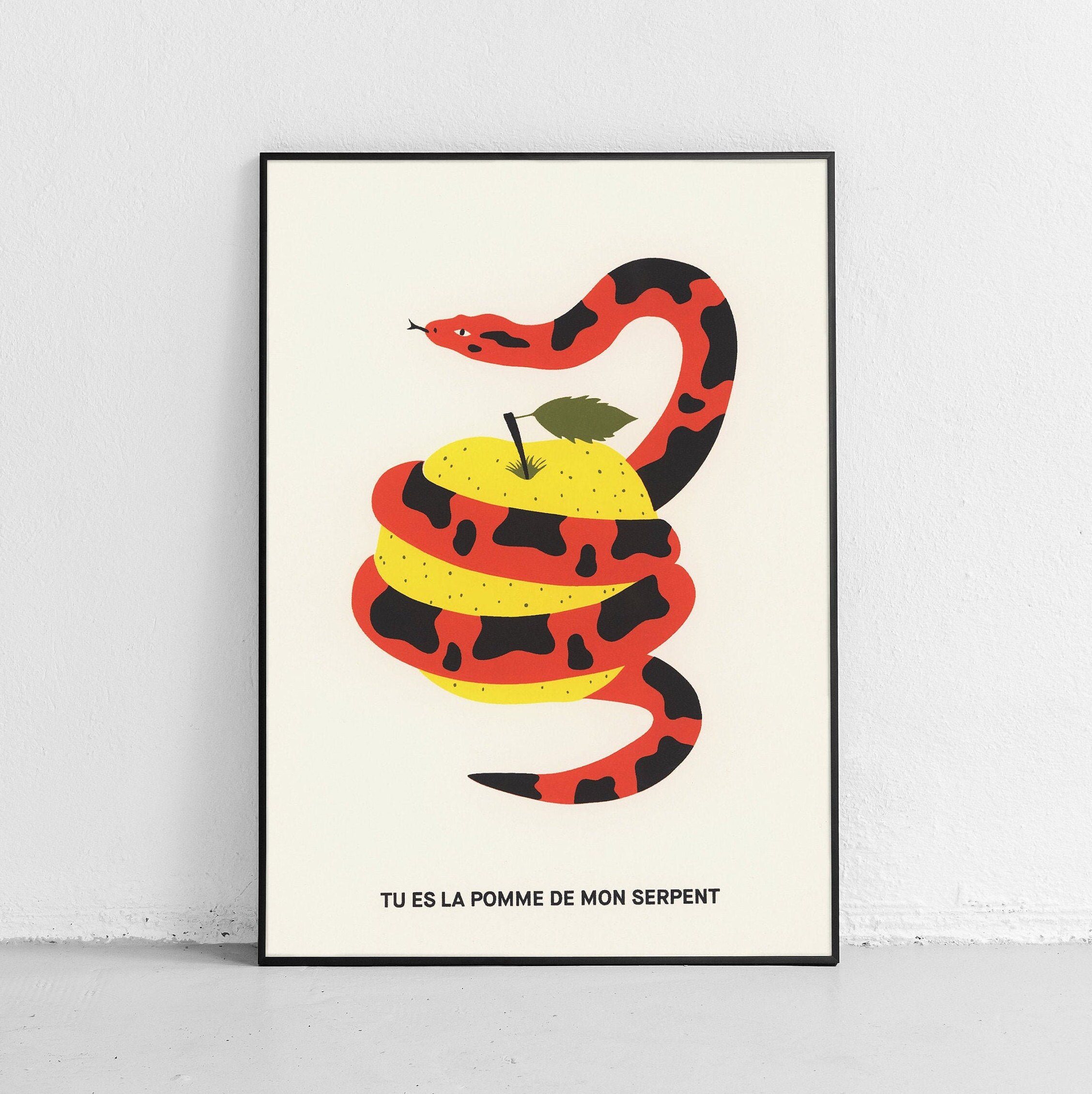 You Are the Apple to My Snake Screen Print DIN A5 - Etsy