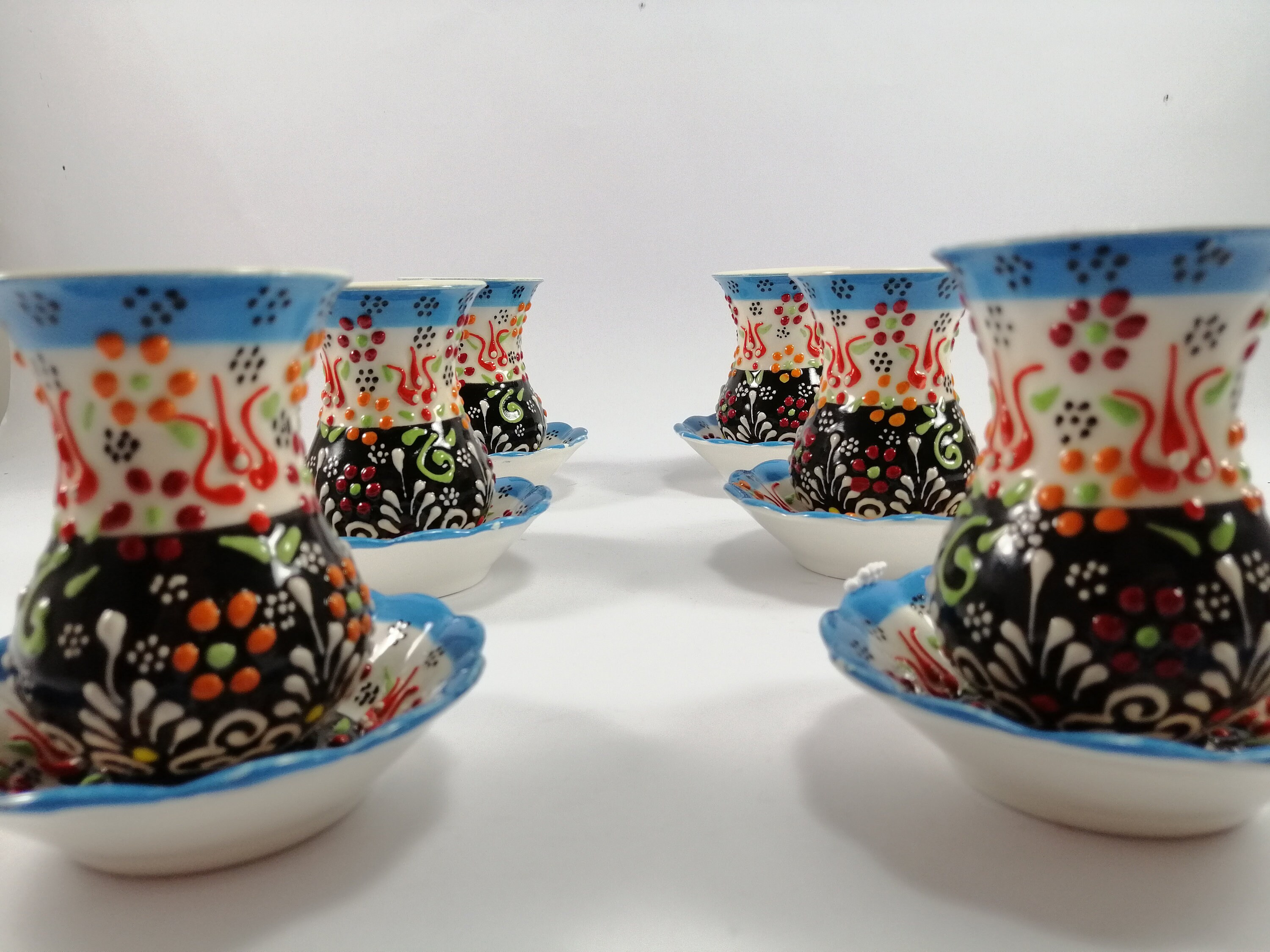Turkish Tea Set Tea Cups Ceramic Tea Cups Pottery Tea | Etsy