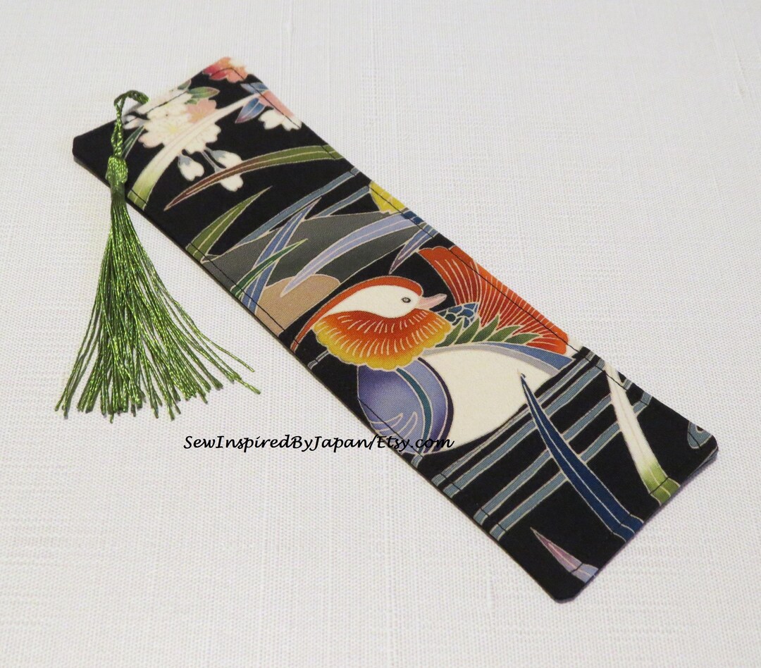 Tomesode Silk Bookmark Japanese Mandarin Duck Floral - Etsy