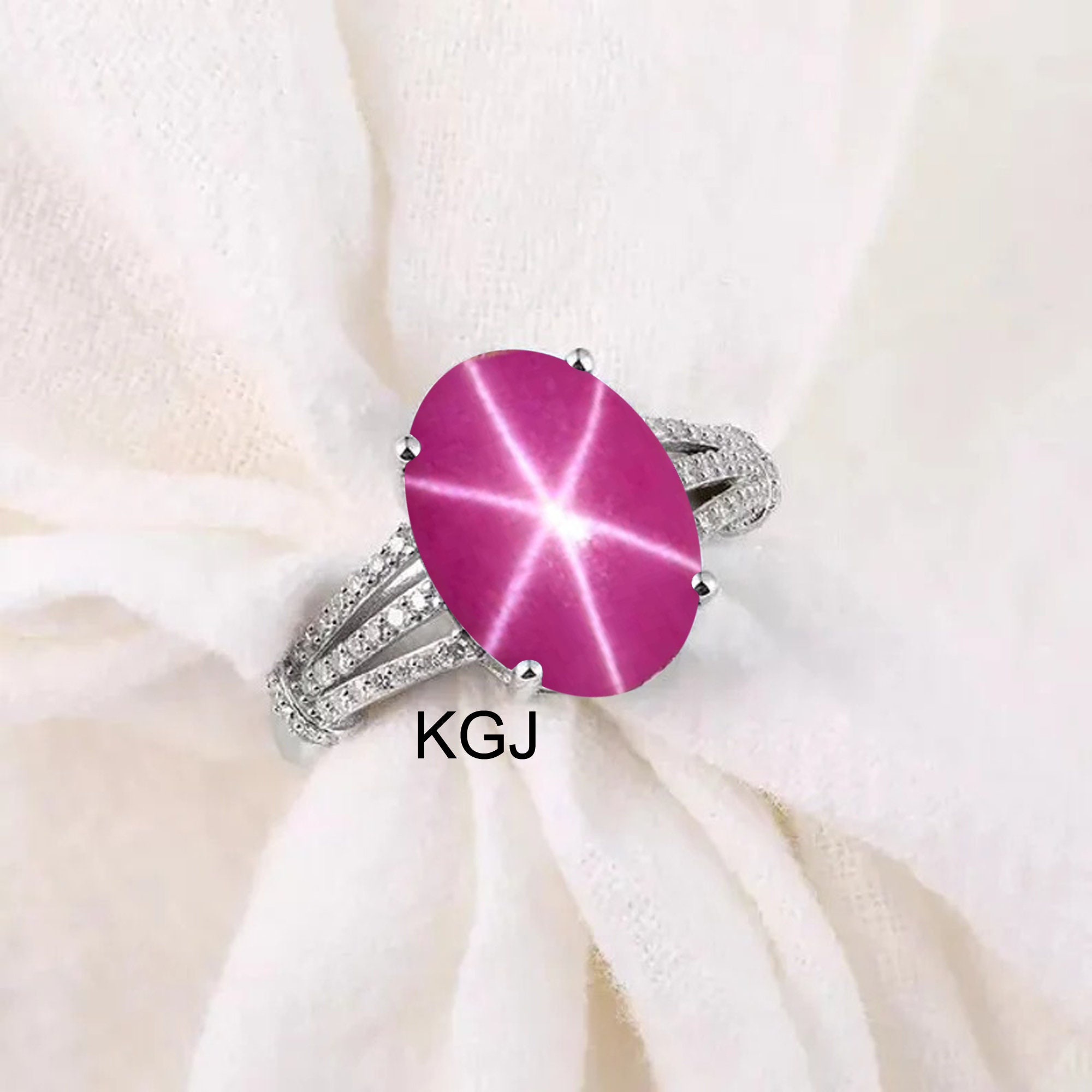 Star With Pink Stone Rings