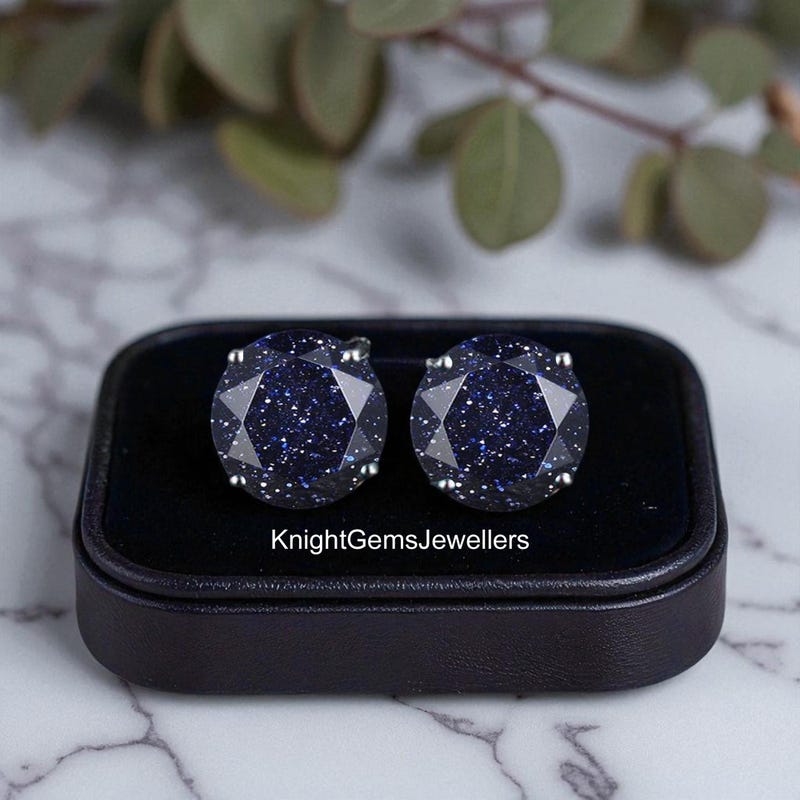 Gold Blue Sandstone Jewelry - Etsy UK