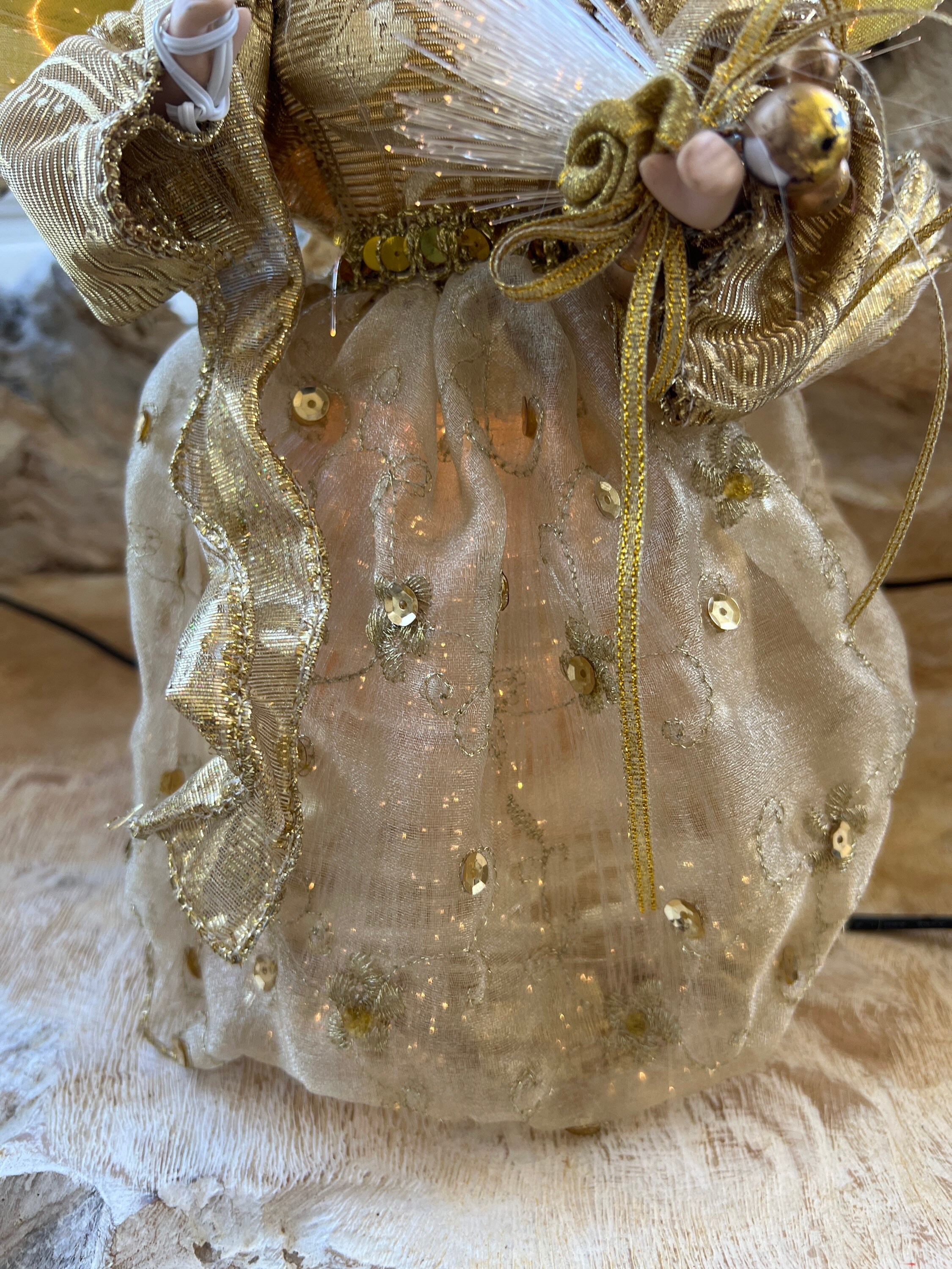 Metallic Gold Fiber Optic Porcelain Angel Table Top Decor - Etsy