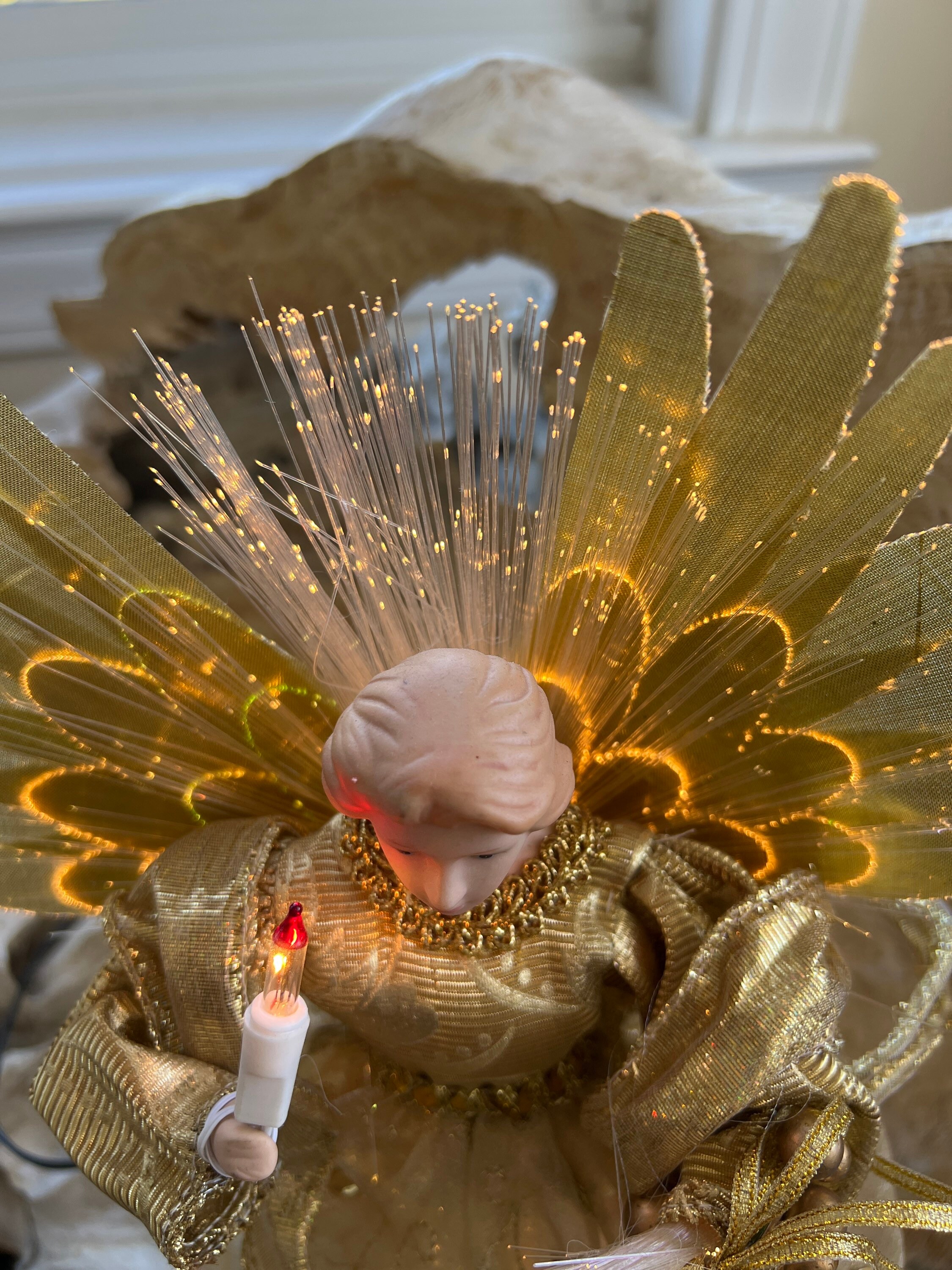 Metallic Gold Fiber Optic Porcelain Angel Table Top Decor - Etsy