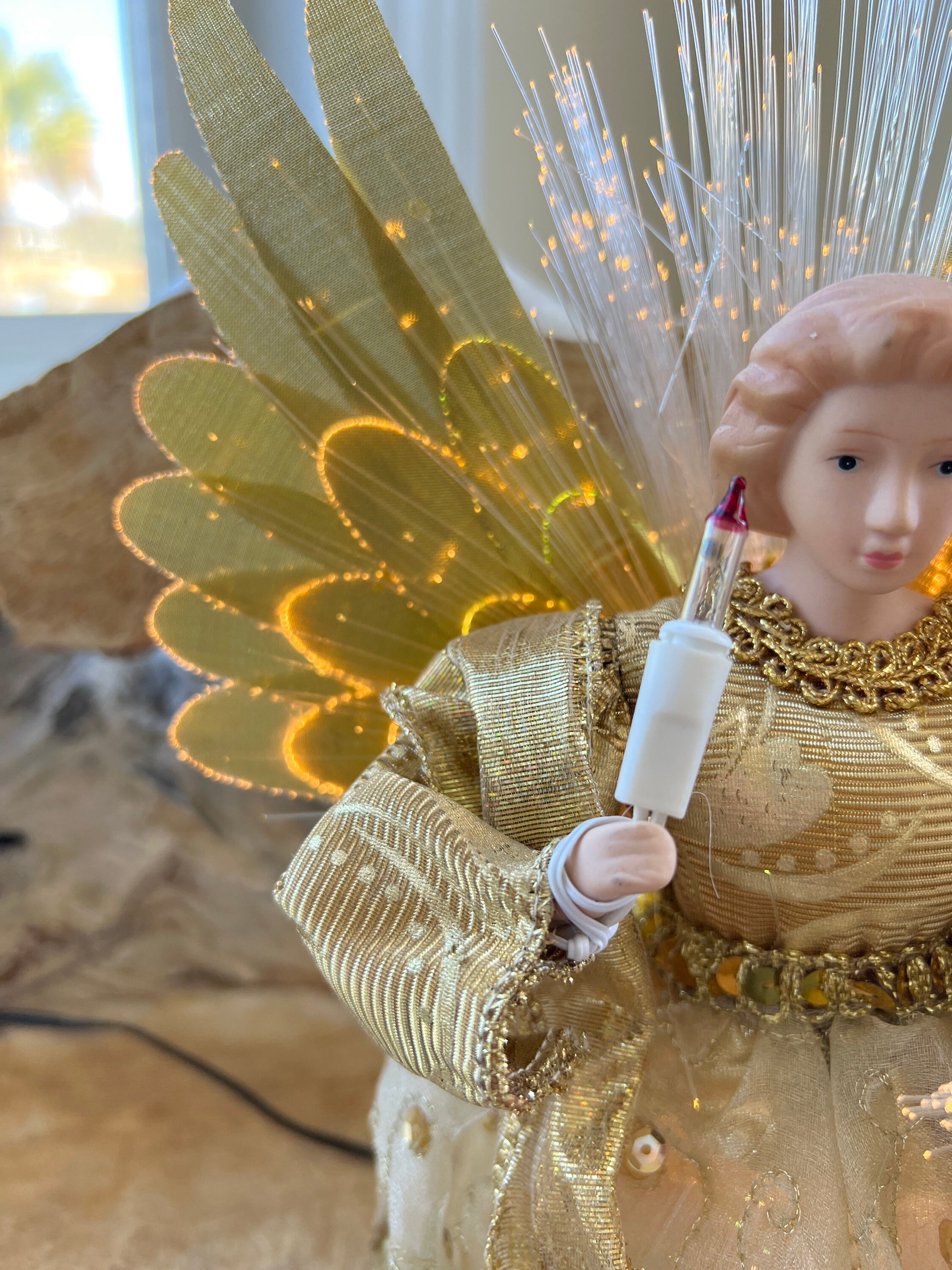 Metallic Gold Fiber Optic Porcelain Angel Table Top Decor - Etsy