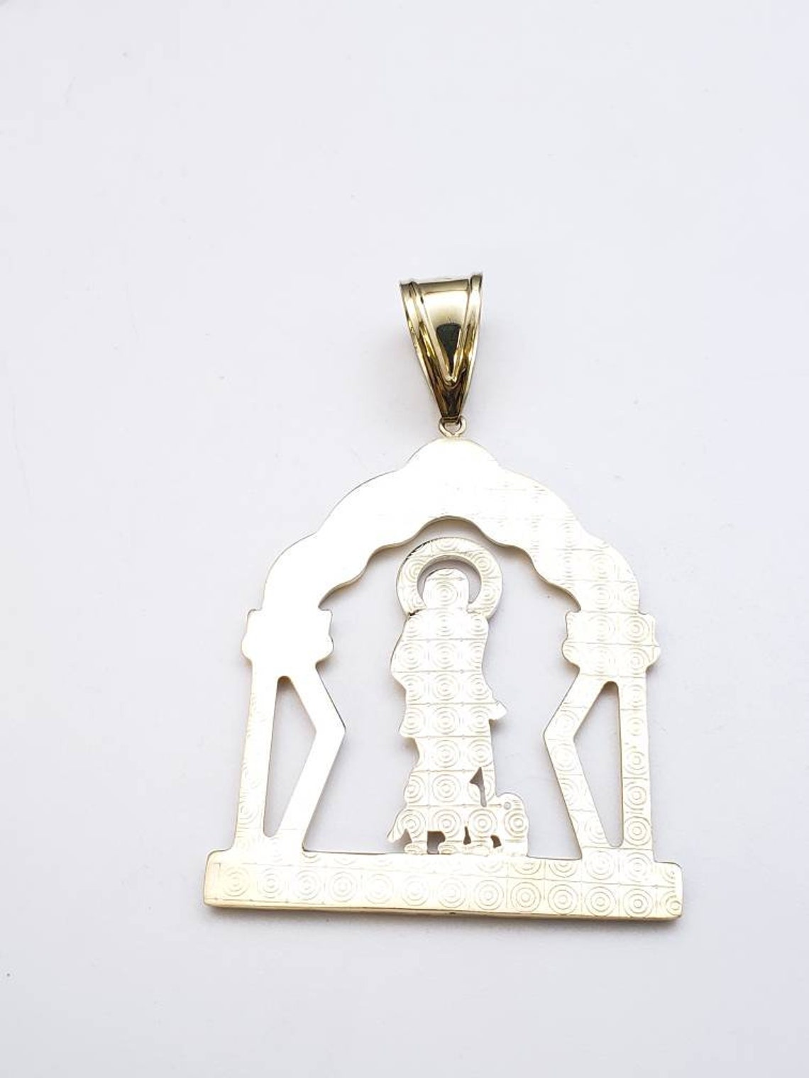 10k Yellow Gold Saint Lazarus Pendant - Etsy