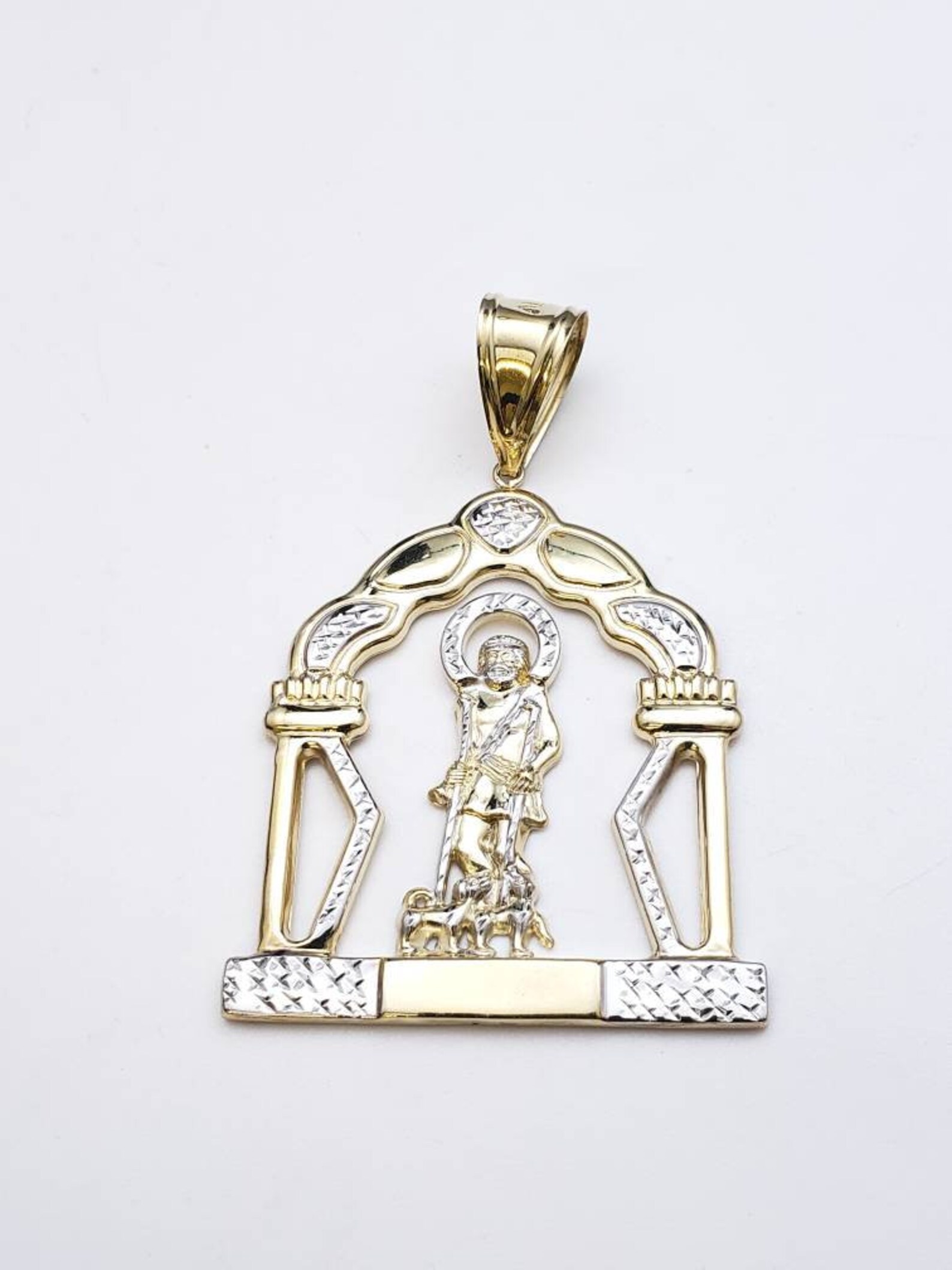 10k Yellow Gold Saint Lazarus Pendant - Etsy
