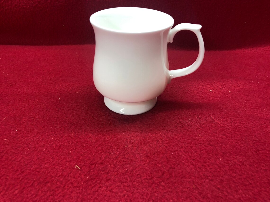 Set of 6 White Bone China Mugs (stacking), Small Size - Etsy UK