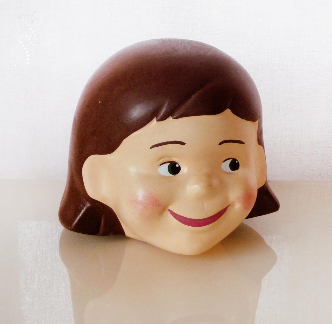 Vintage 1960's Mannequin Head, Display Head, Charming Smiling Green ...