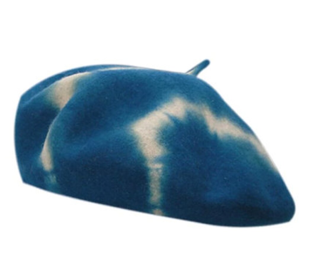 Ink Blue Tie & Dye BERET, Super Original Wool BERET, French Parisian ...