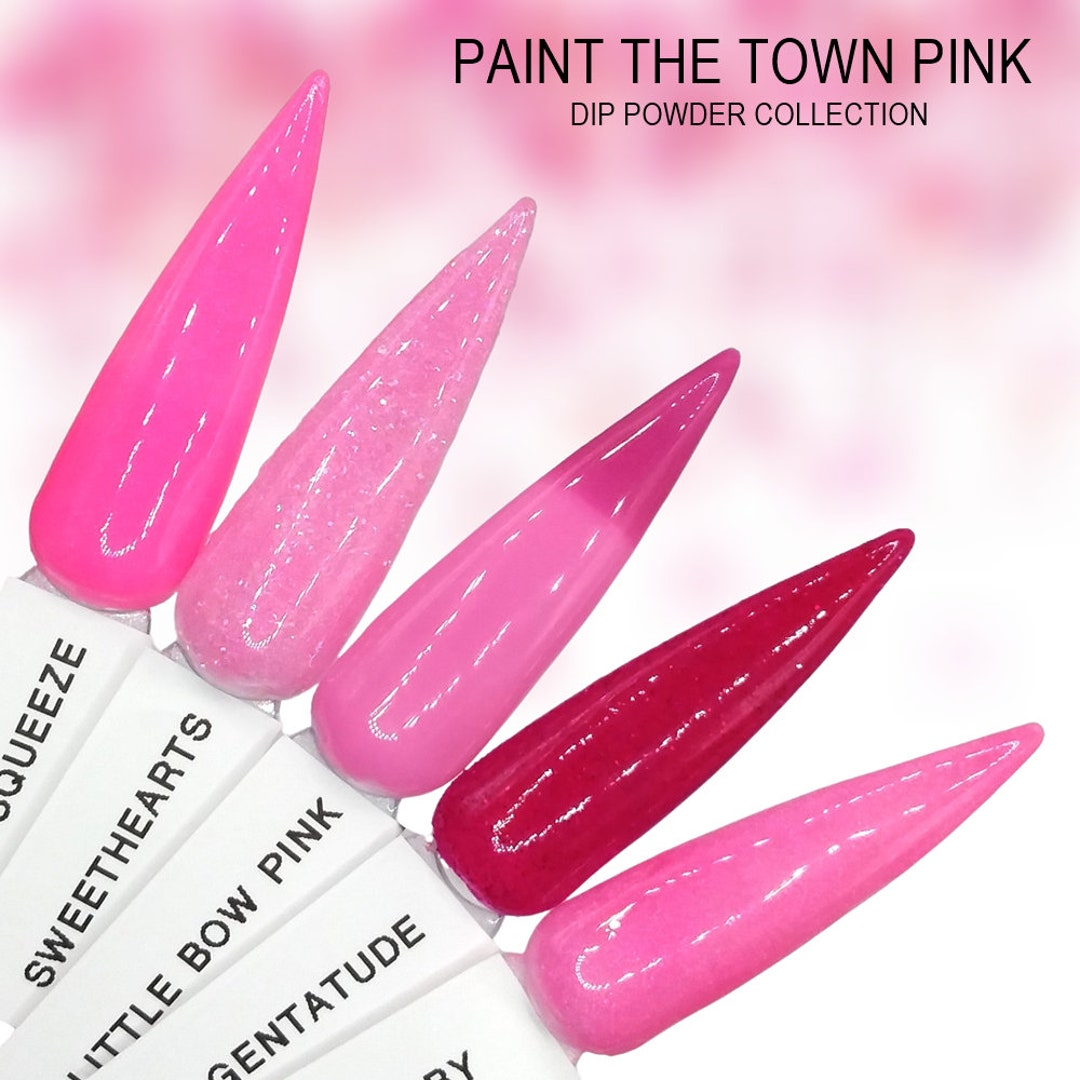 Paint the Town Pink Collection-acrylic-dip Powder - Etsy