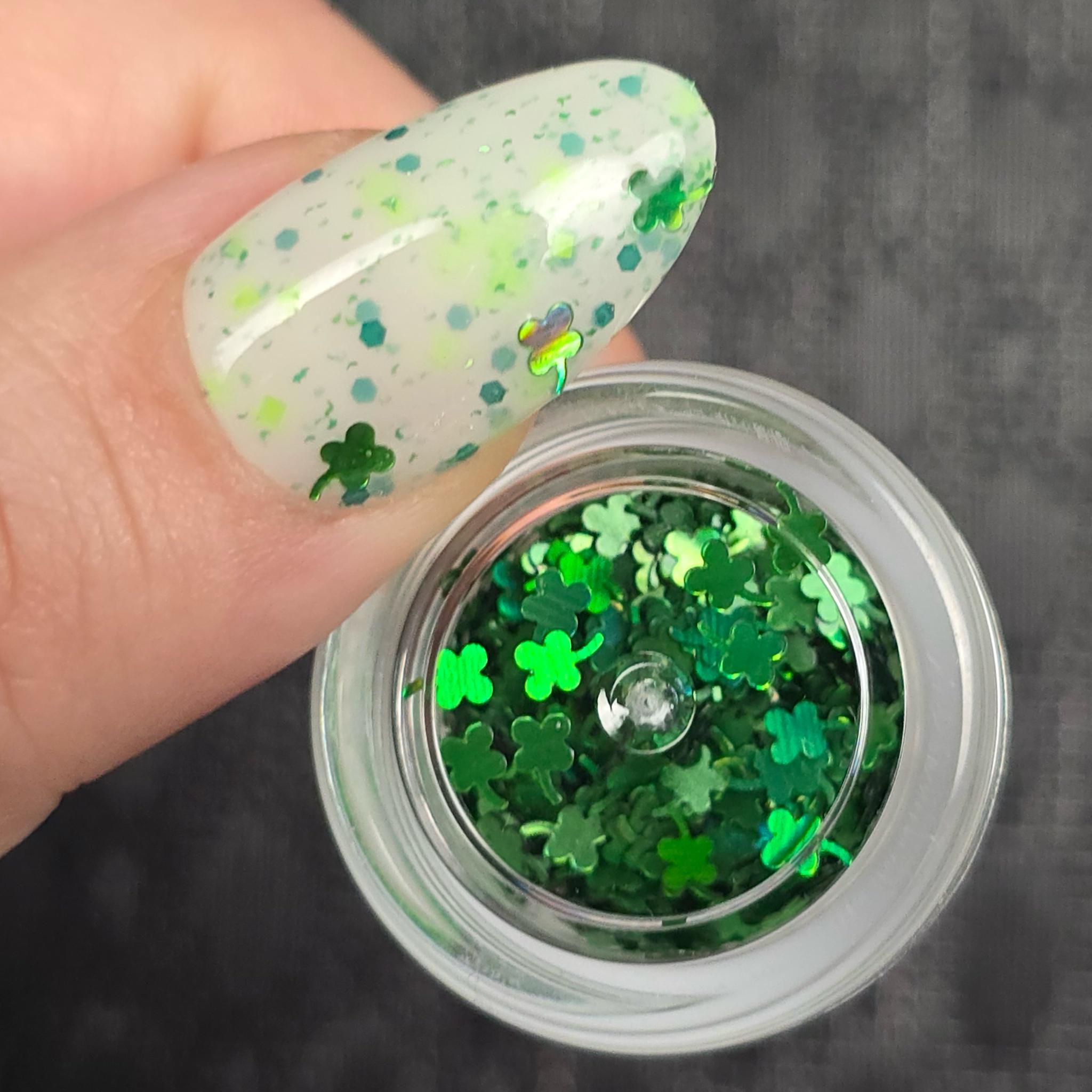 Shamrockin' & Rollin' - White Crelly Glitter Nail Polish - Etsy