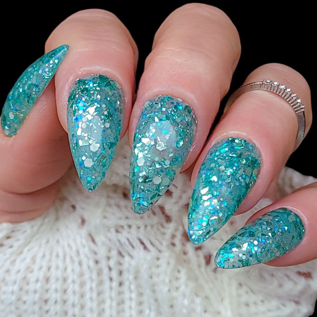 Teal Breaker-acrylic-dip Powder - Etsy