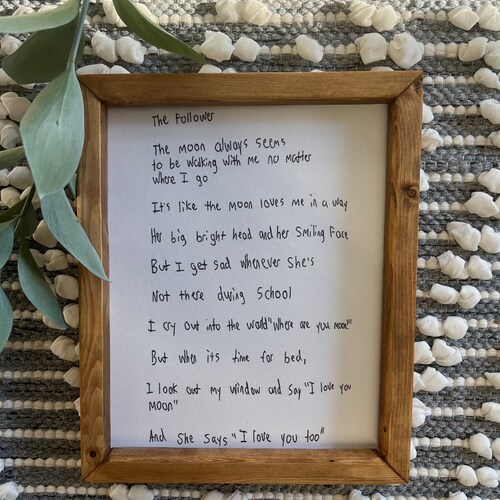 Custom Handwriting Sign/handwriting Keepsake/handwriting - Etsy