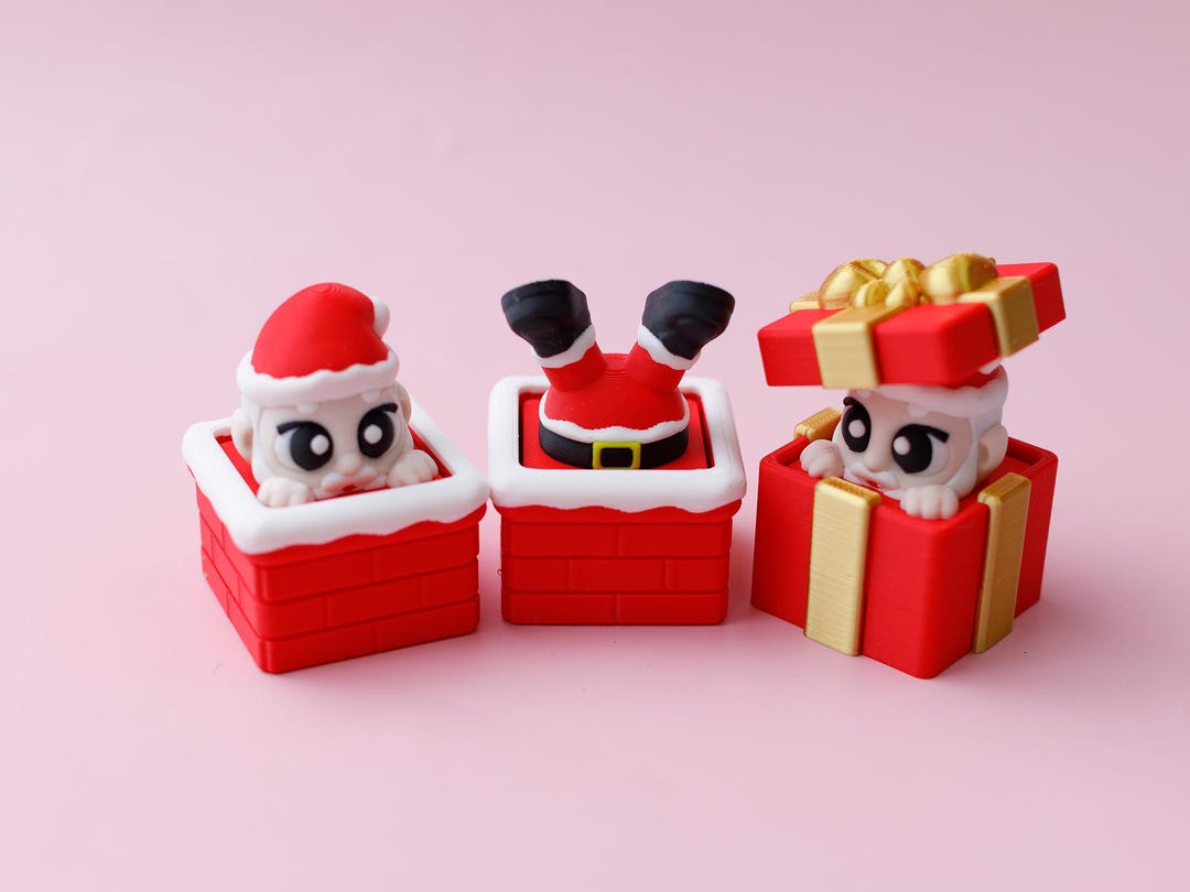 Santa Chimney Fidget Clicker Toy Trendy 3D Printed Fidget Christmas ...
