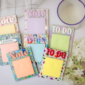 Personalized Post-it Note Holder for Teacher Cute Sticky Note Organizer ...