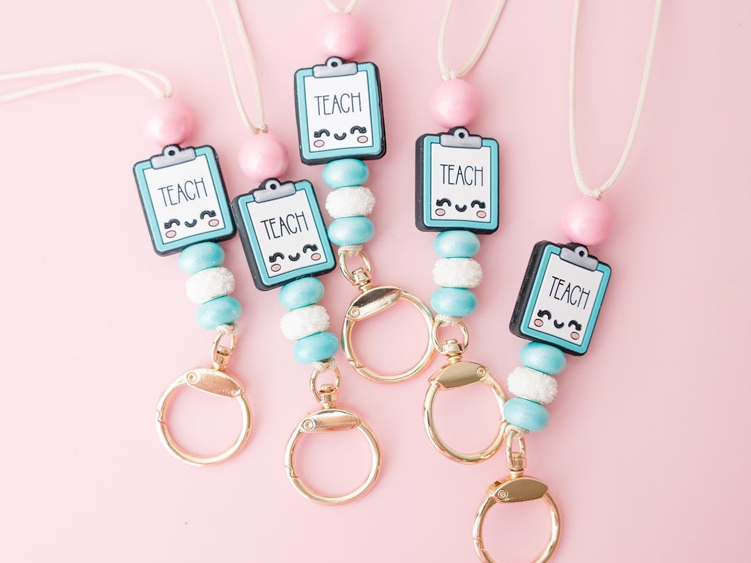 Teacher Lanyard Teacher Appreciation Gift 2025 Cute Clipboard Beaded ...