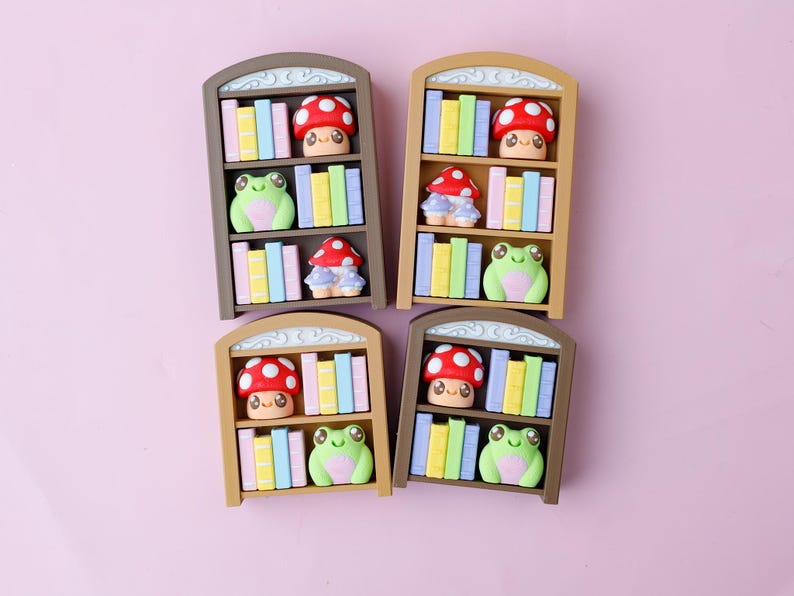 Book Shelf Fidget Clicker Toy 3D Printed Cozy Book Nook Fidget Clicker ...