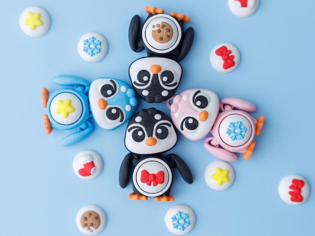 Penguin Fidget Clicker 3D Printed Christmas Fidget Clicker - Etsy