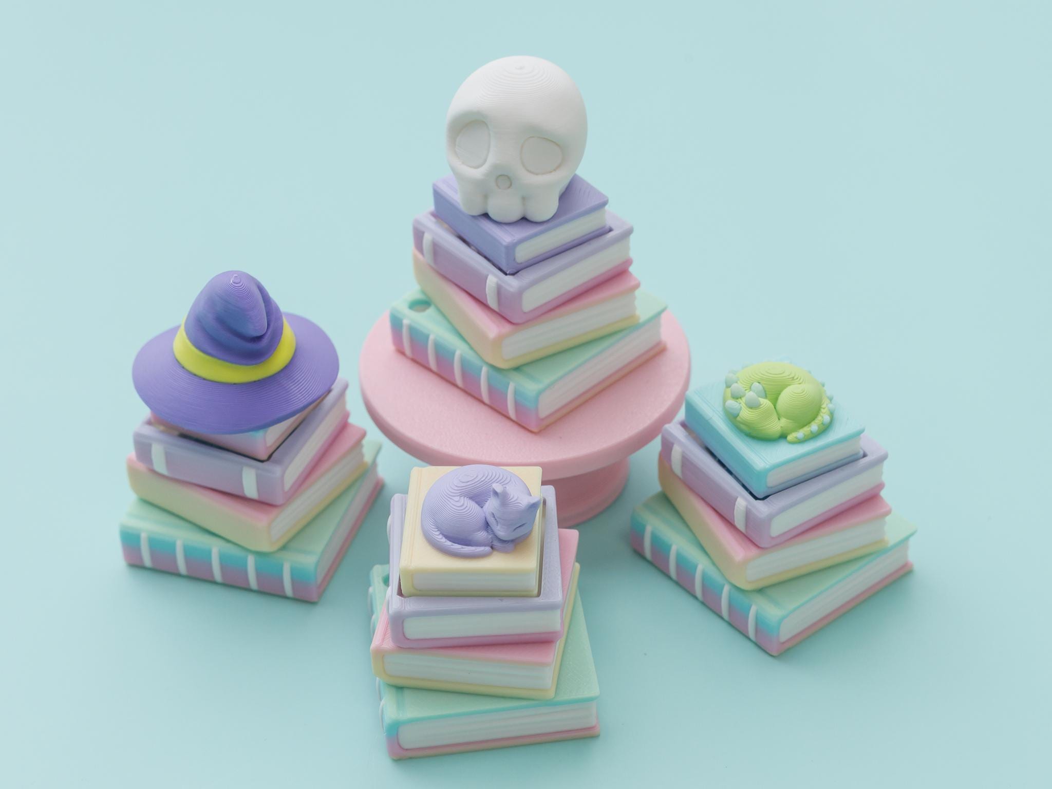 Enchanted Library Fidget Clicker Toy 3D Printed Book Stacked Fidget ...