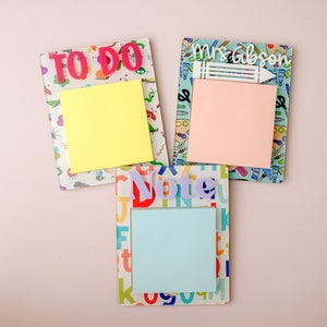 Personalized Post-it Note Holder for Teacher Cute Sticky Note Organizer ...