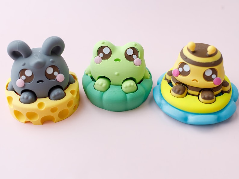 3D Printed Fidget Clickers Sensory Desk Toy Animal Friends Fidget ...