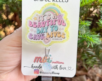 It's A Beautiful Day to Save Lives Badge Reel, Acrylic Nurse Badge Reel ...