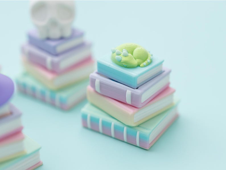 Enchanted Library Fidget Clicker Toy 3D Printed Book Stacked Fidget ...