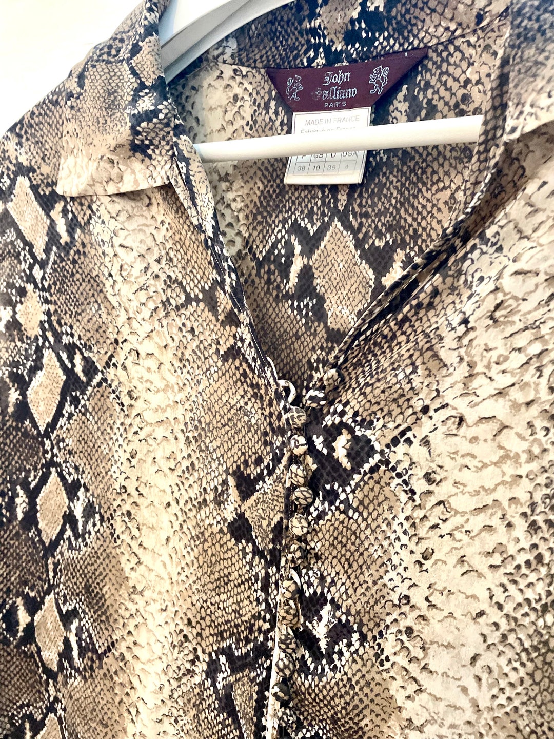 JOHN GALLIANO Vintage Silk Python Blouse - Etsy