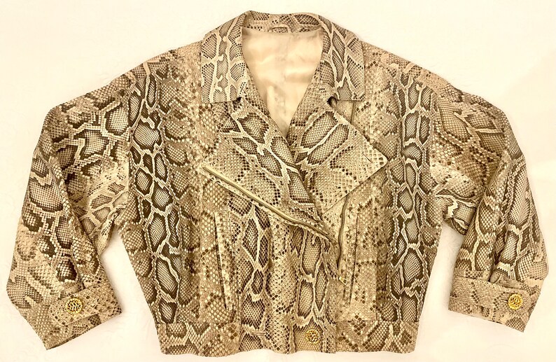 Valentino Python Leather Jacket 80s - Etsy