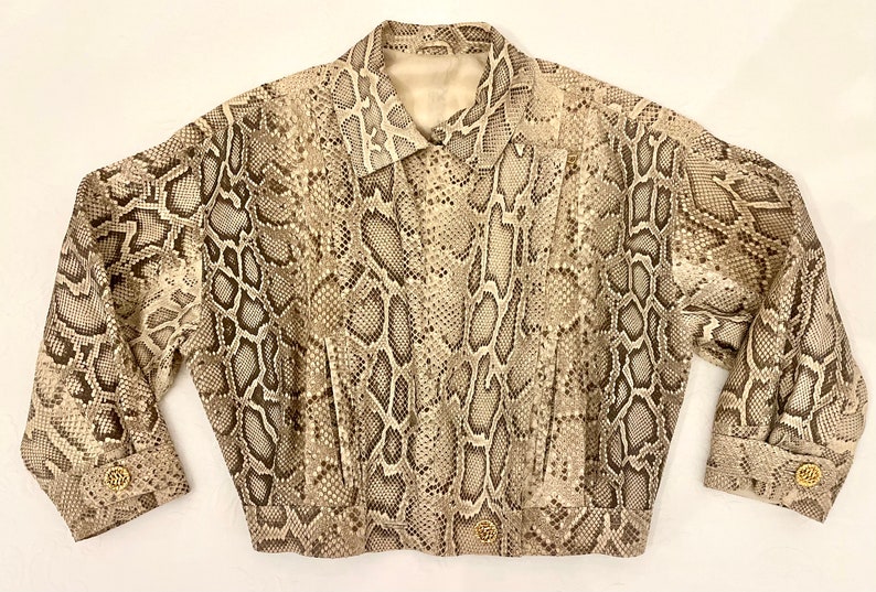 Valentino Python Leather Jacket 80s - Etsy