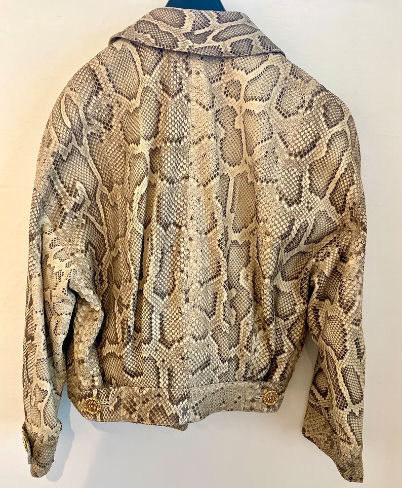 Valentino Python Leather Jacket 80s - Etsy