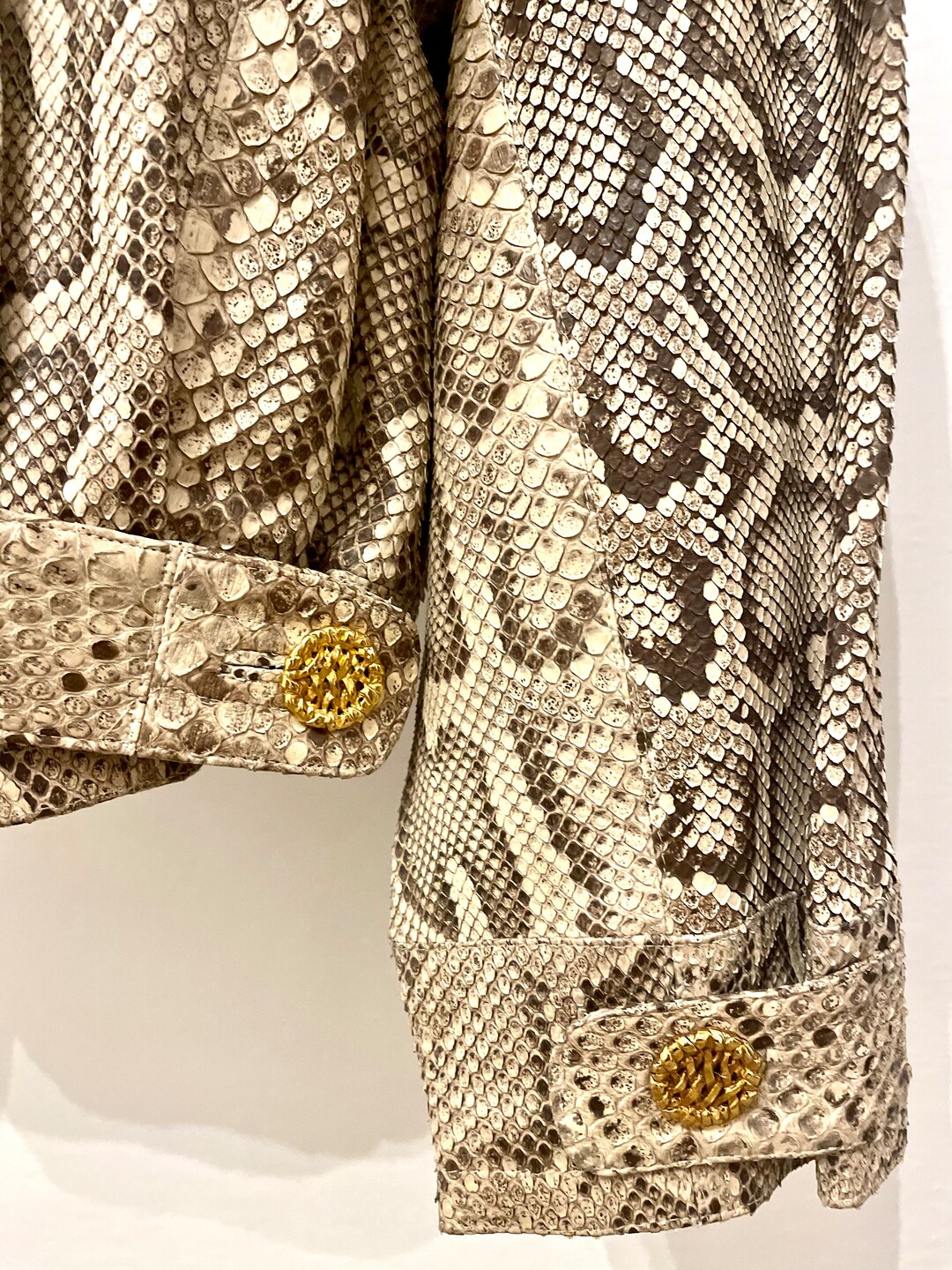 Valentino Python Leather Jacket 80s - Etsy