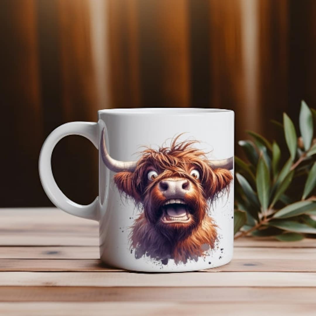 Highland Cow Ceramic Mug, Gift for Cow Lovers - Etsy UK