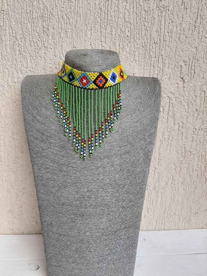 African Choker Necklace Zulu Necklace Beaded Necklace Etsy
