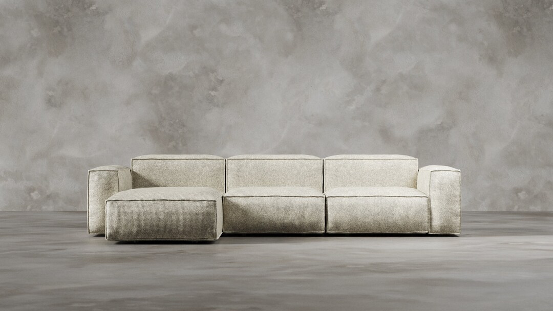 QUALITY MODULAR SOFA Kensington Hopsack Weave Chunky Chenille British Handmade Sofa Modern Sofa ...