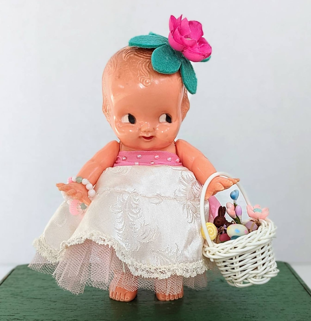 Vintage Springtime Kewpie Doll With Easter Basket and Much Attention to ...