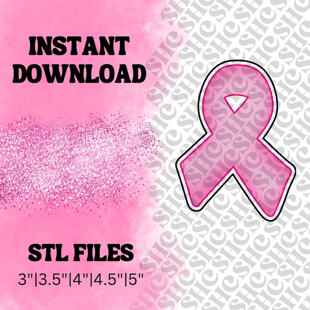 Awareness Ribbon Cookie Cutter STL FILE Breast Cancer Ribbon Cancer ...