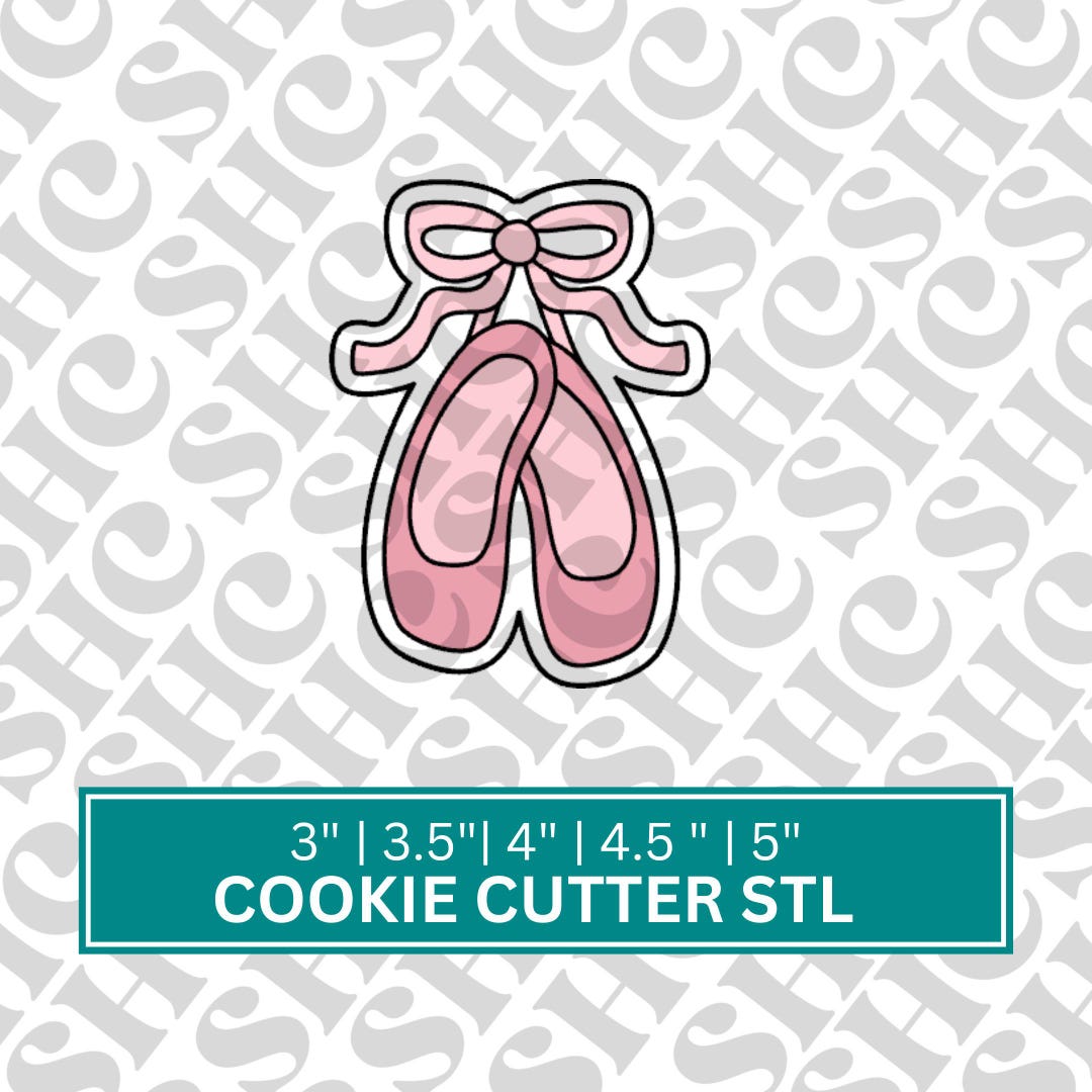 Ballet Shoe Cookie Cutter STL Ballet Slipper Cookie Cutter STL Ballet ...