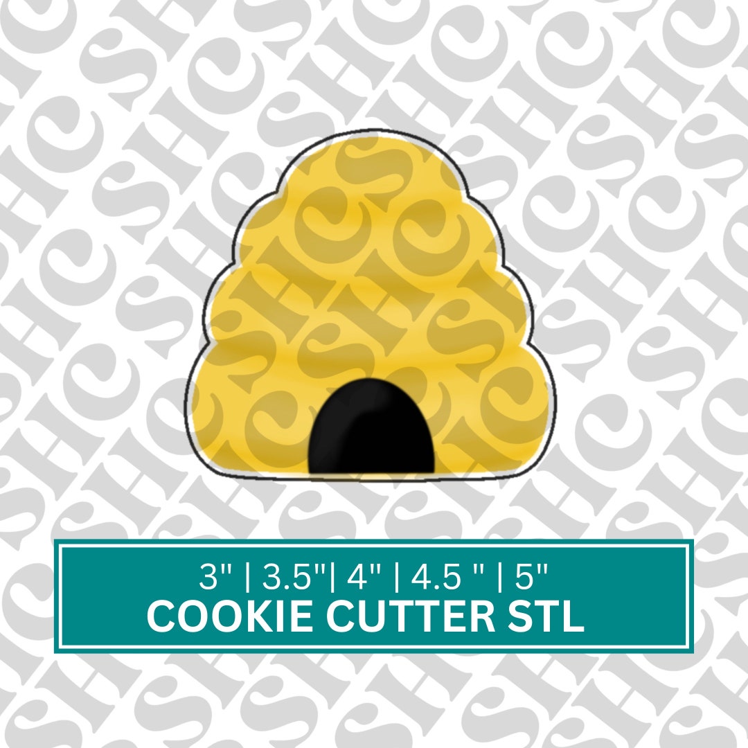 Beehive 1 Cookie Cutter STL FILE, Beehive Cookie Cutter , Bumble Bee ...