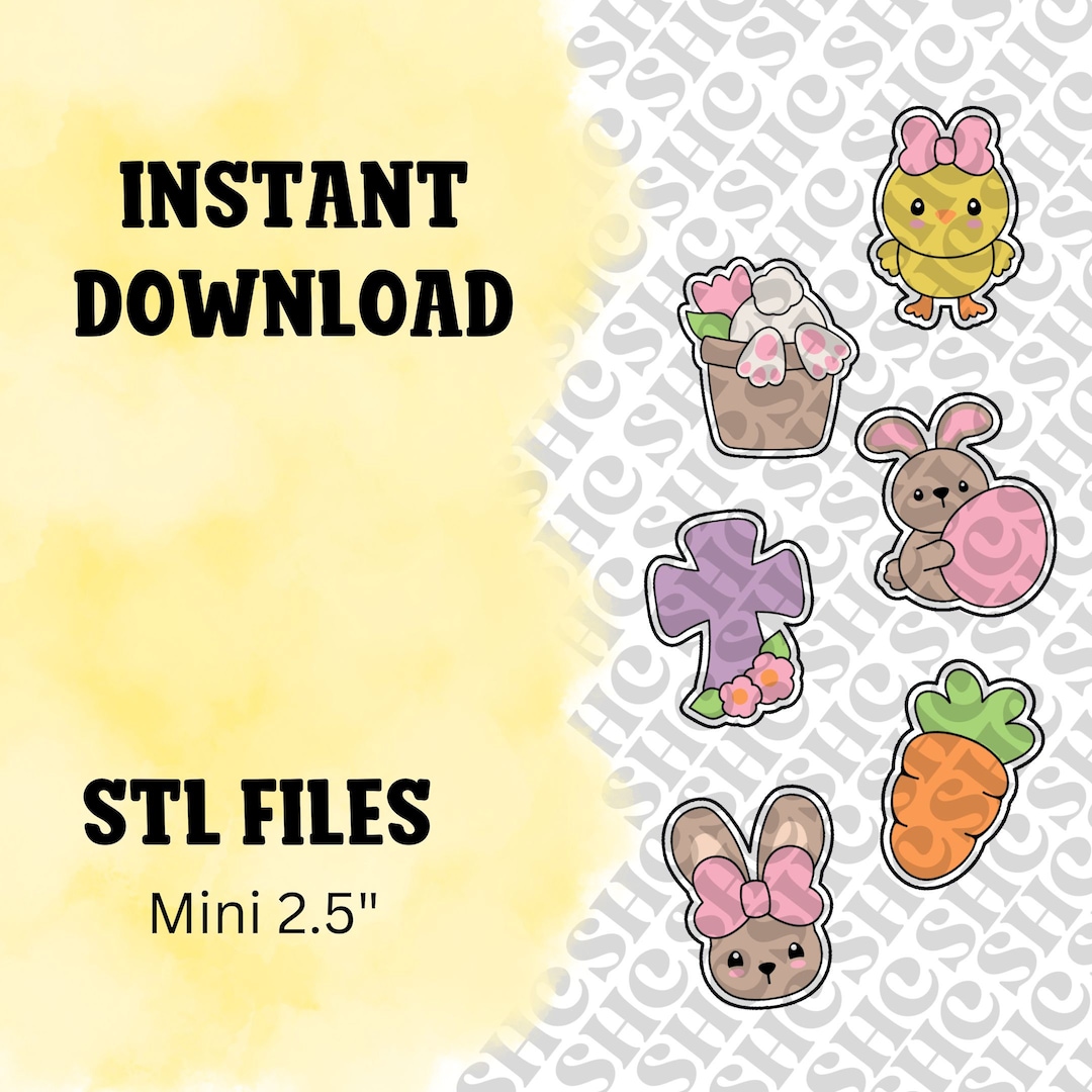 Mini Easter Cookie Cutter Set 1 Easter Cookies Bunny Cookie Cutter Stl ...