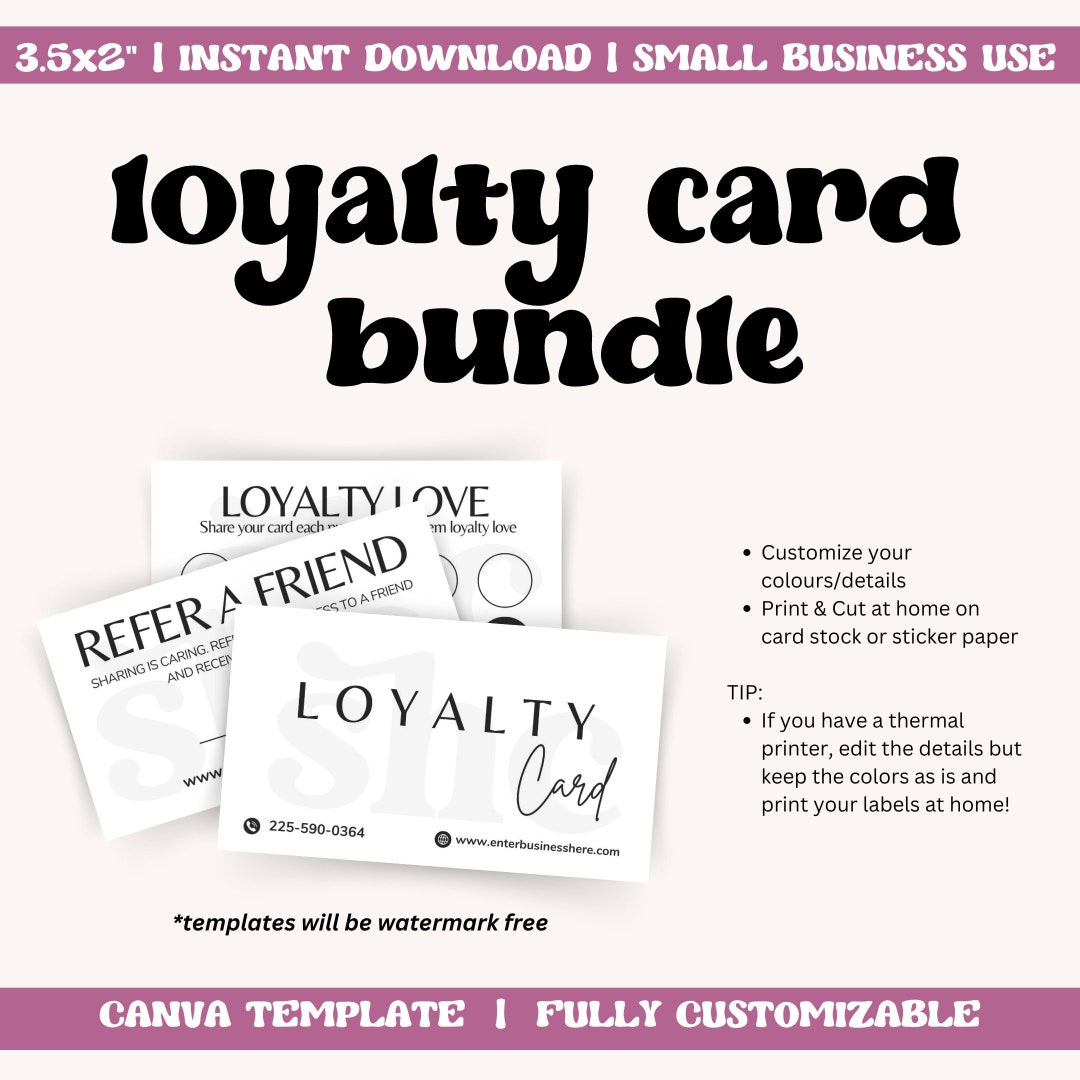 Customizable Loyalty Cards Template Bundle - 3 Design Styles, Printable ...