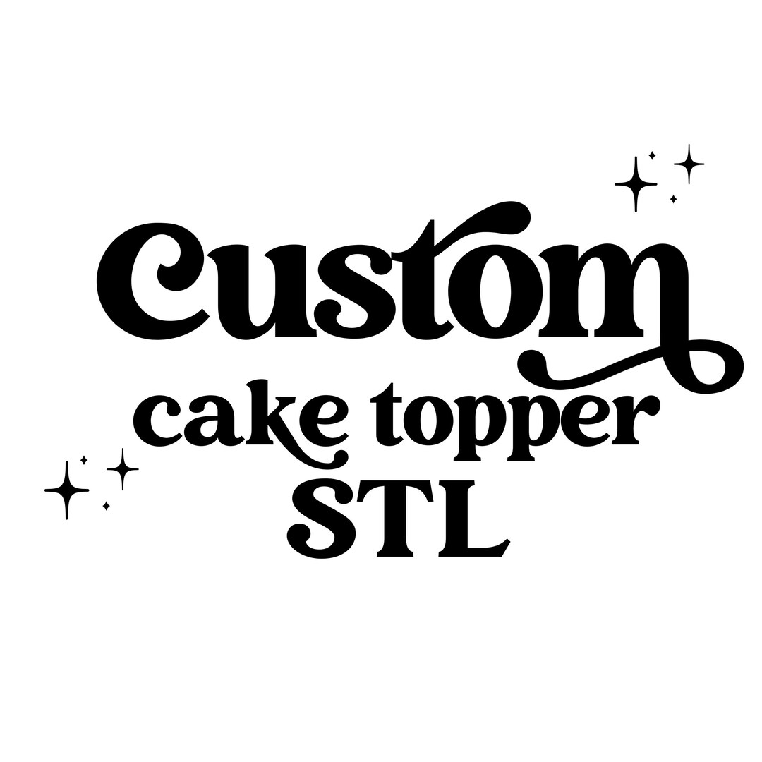 Custom Cake Topper STL File, Custom Cake Topper, Stl File, Digital ...