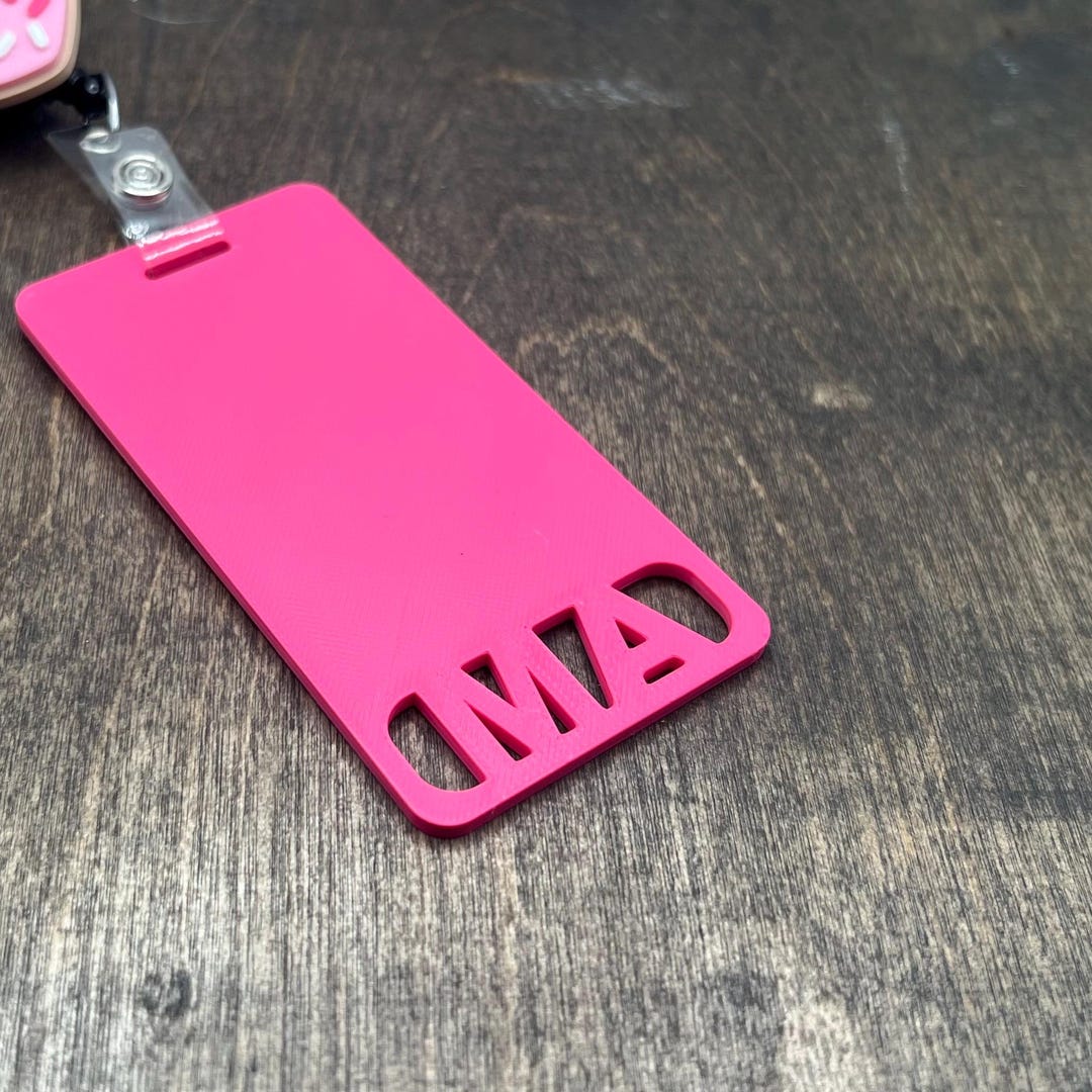 3D MA Badge Reel With Flower Topper STL, Badge Mate STL, Aide Badge ...