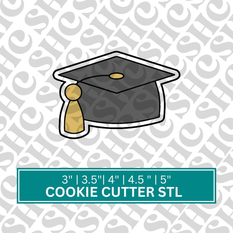 Graduation Hat Cookie Cutter STL - Graduation Party Favors, Baking ...