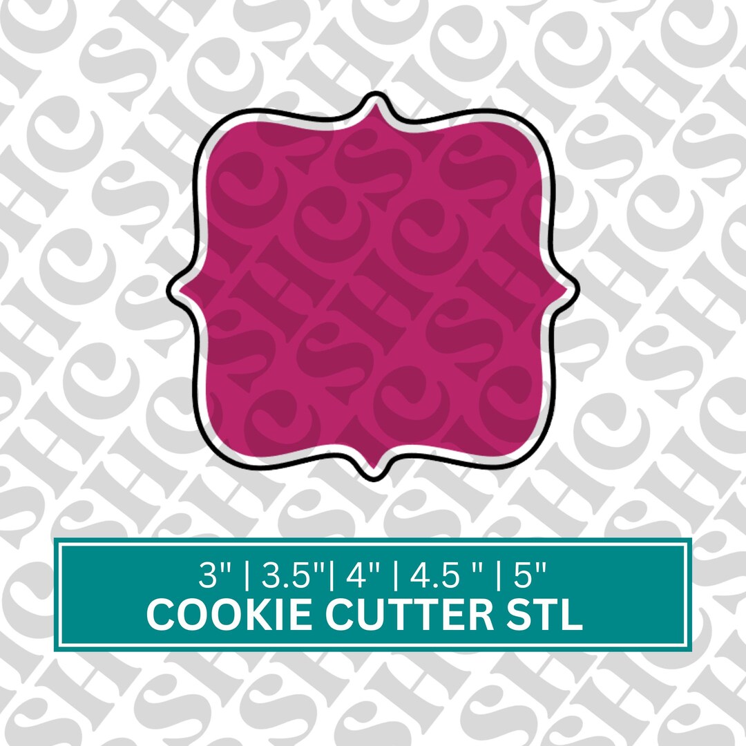 Square Plaque Cookie Cutter STL, Plaque Cookie Cutters, Simple Cookie ...