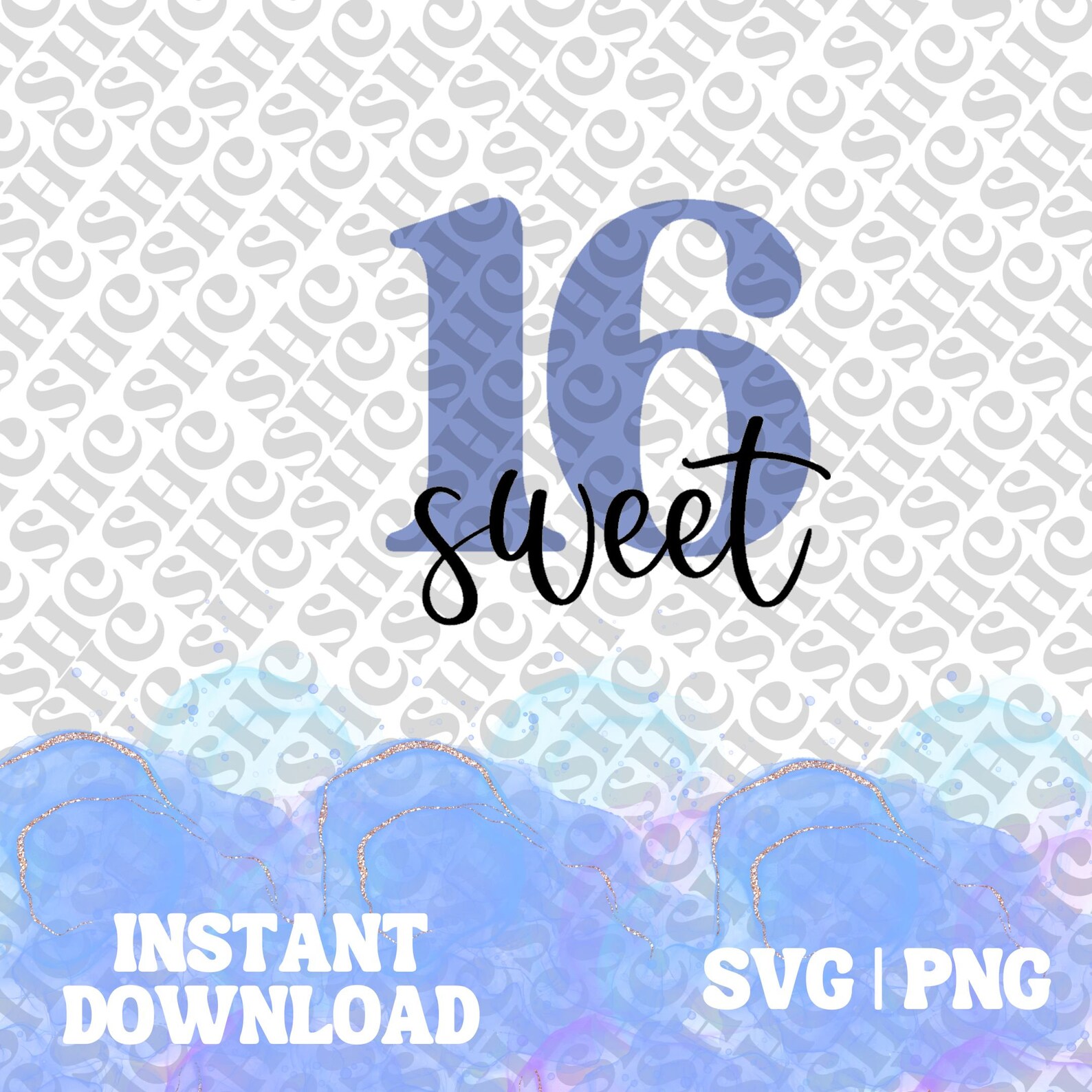 Chic Sweet 16 SVG PNG Files Birthday Svg Sweet 16 Clipart Birthday ...