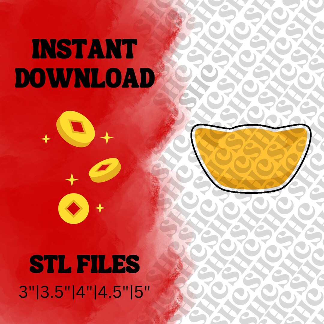 Gold Cookie Cutter Stl lunar New Year Cookie Cutter STL Chinese Gold ...