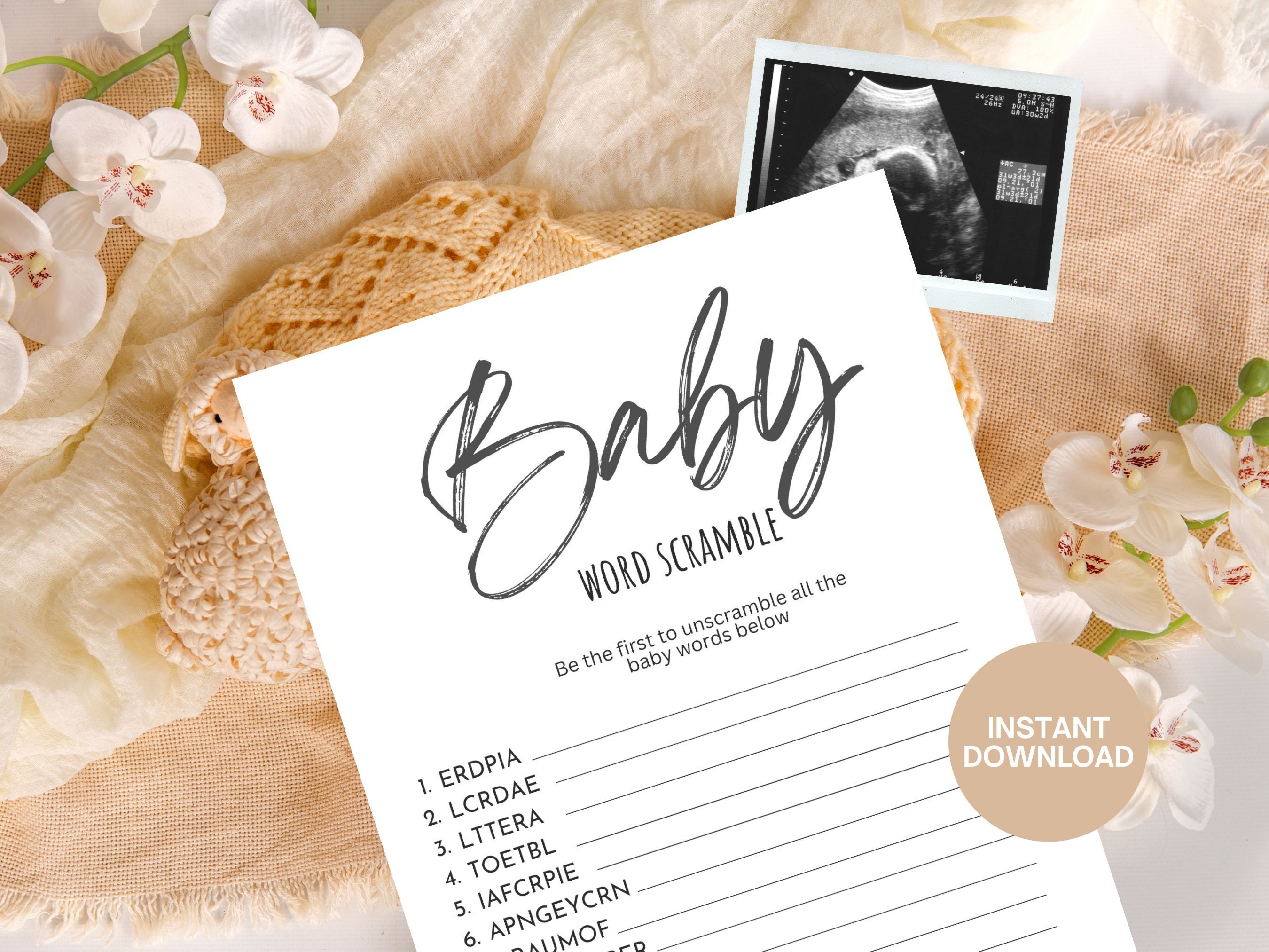 Baby Word Scramble Baby Shower Game Gender Reveal Game for - Etsy