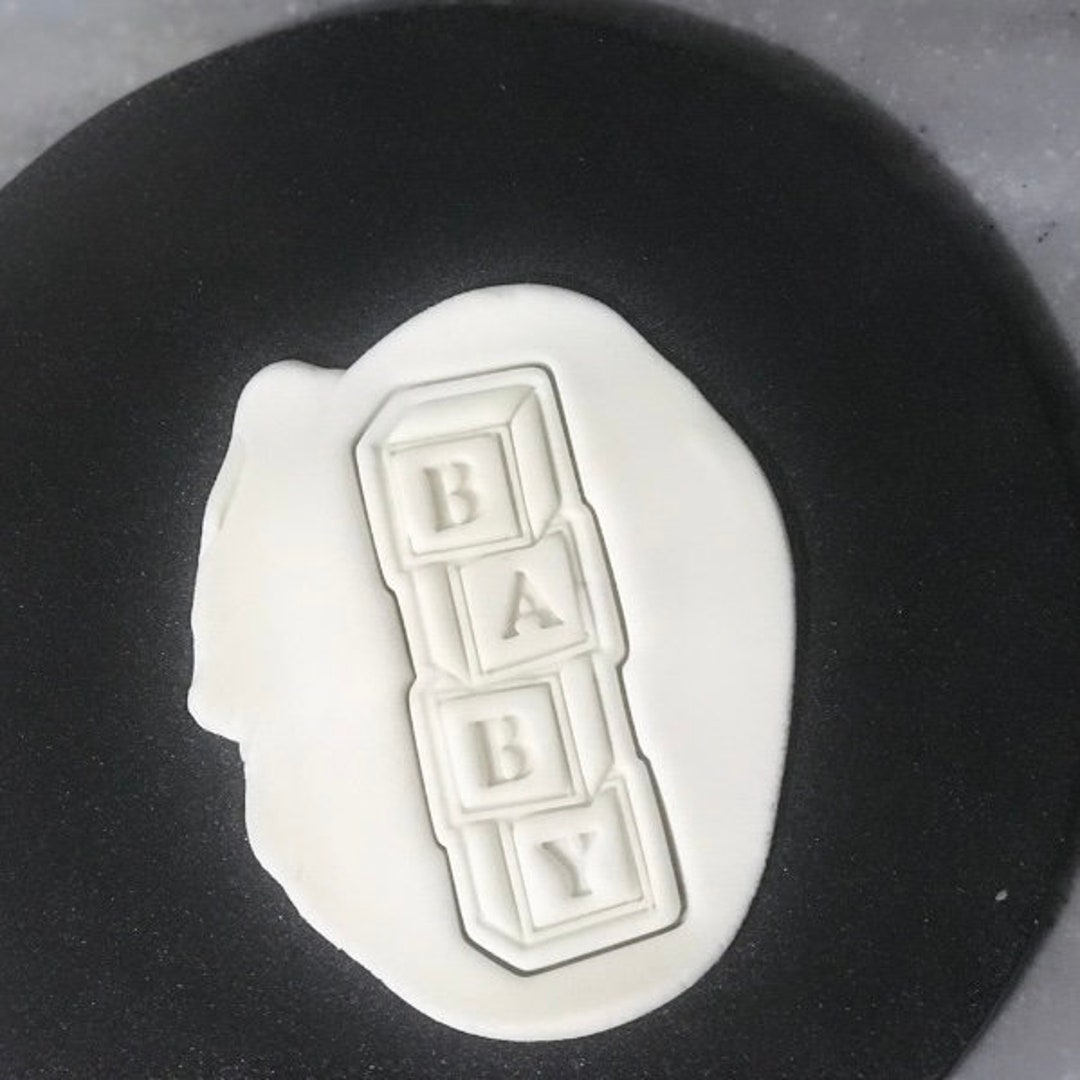 Baby Blocks Cookie Cutter and Fondant Stamp STL, Baby Shower Cookies - Etsy